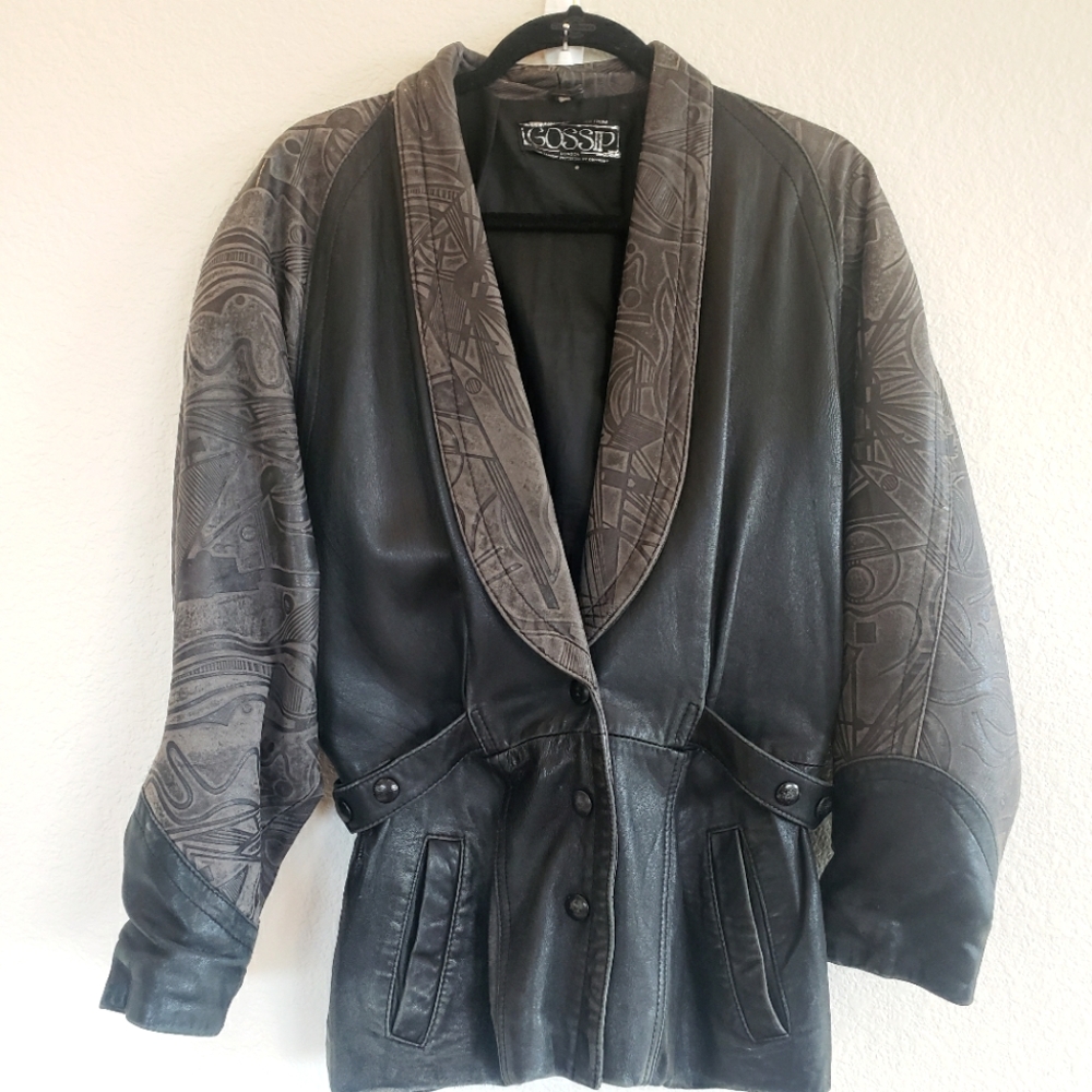 Unique Vintage 80s/90s Leather Jacket, Size - Gem